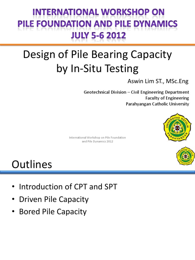 Design of Pile Bearing Capacity by Insitu Testing | PDF | Deep ...