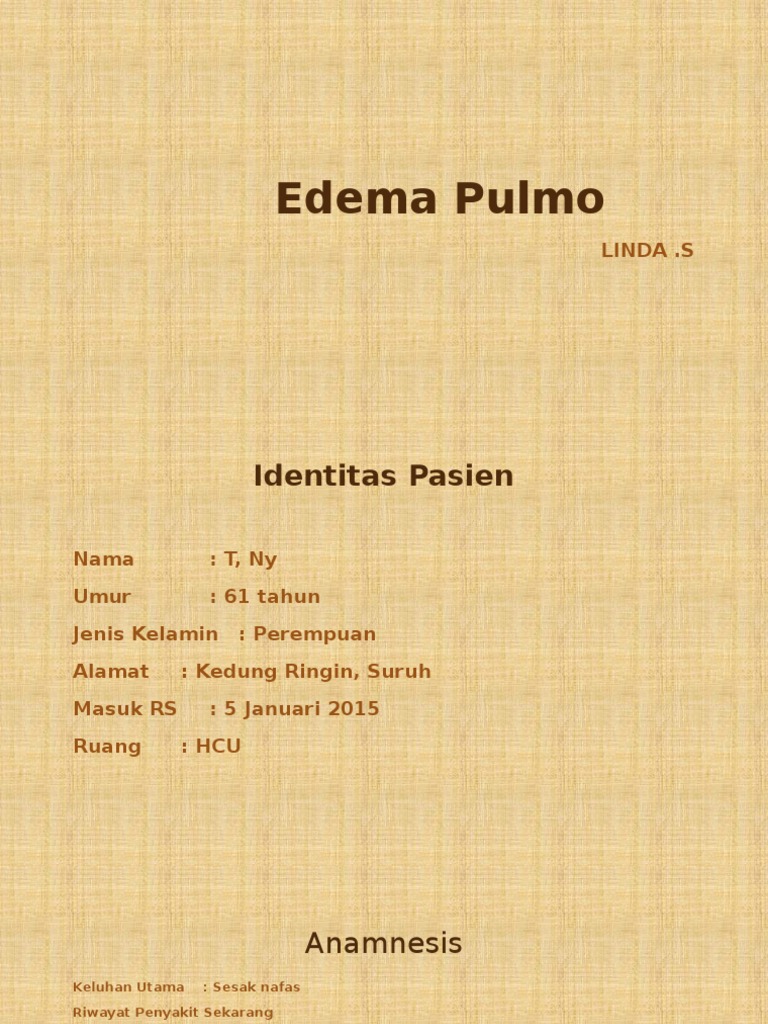 Diagnosis dan Terapi Edema Pulmo | PDF | Pengembangan Diri | Kesehatan ...