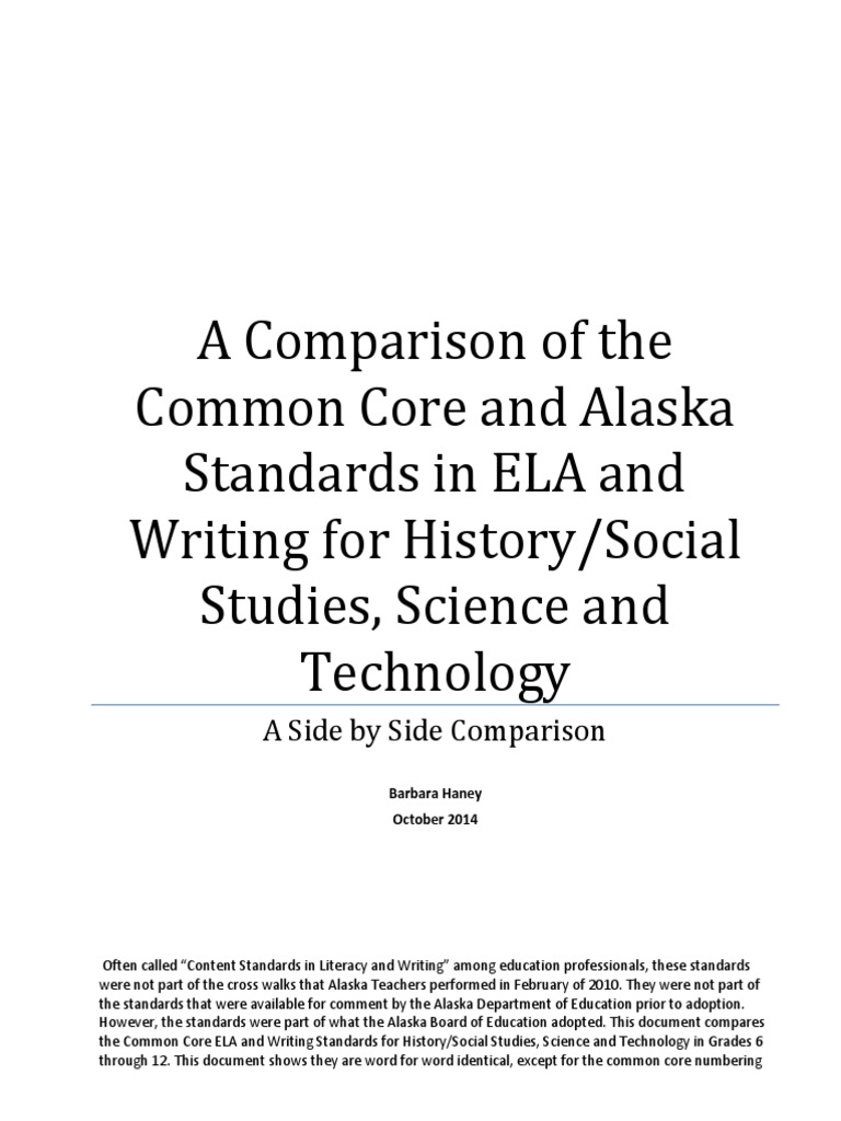 Reading and Writing Standards in Science, Technology Social Studies ...