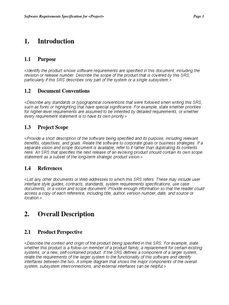 Srs Template | Download Free PDF | Specification (Technical Standard ...