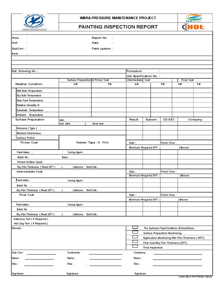 2 Painting Insp - Report (PN-001) | PDF