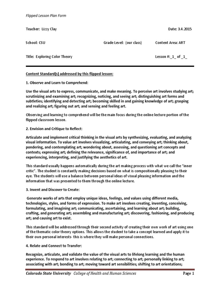 Flipped Classroom Lesson Plan 331 | PDF | Lesson Plan | Information