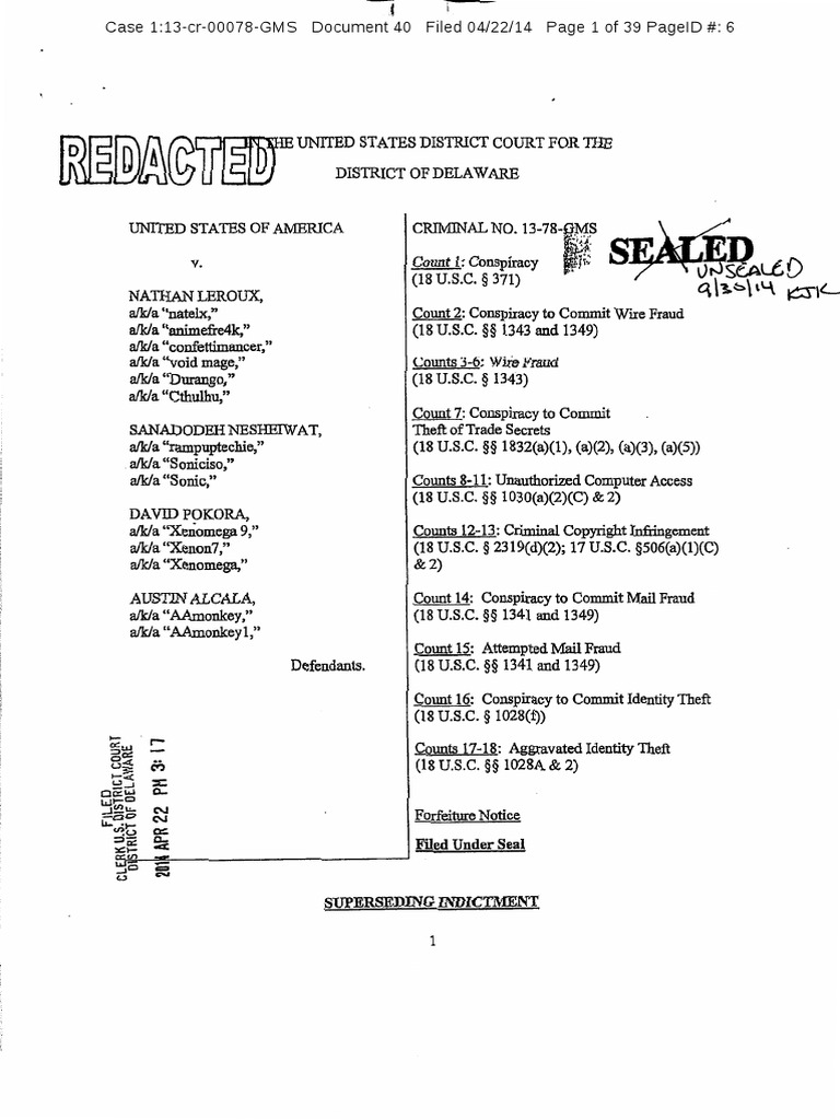 40-Mainaustin Alcala Criminal Complaint | PDF | Xbox 360 | Internet