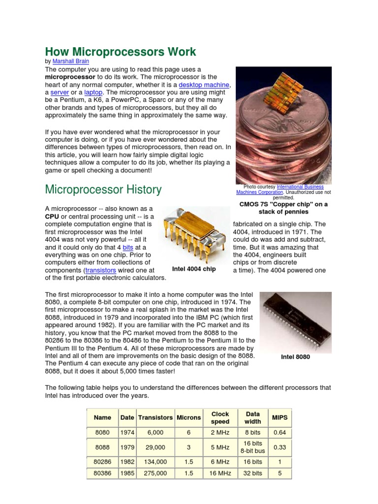 How Microprocessors Work | PDF