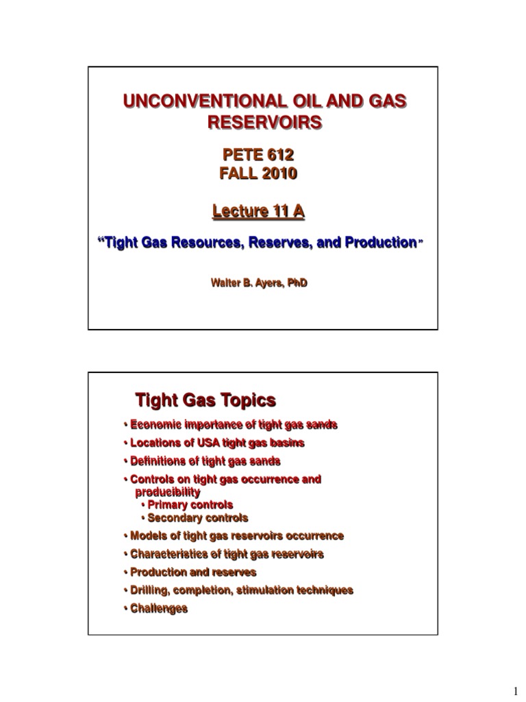 Tight Gas Sands Resour Reserves | PDF