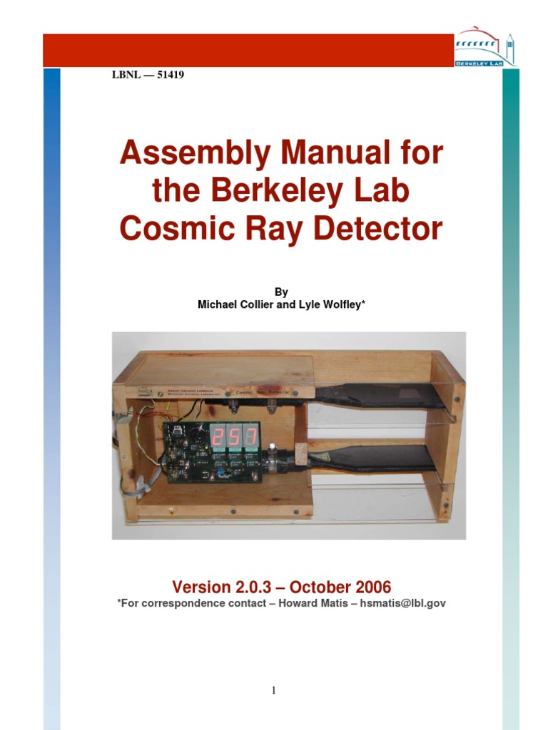 Assembly Manual For The Berkeley Lab Cosmic Ray Detector: Version 2.0.3 ...