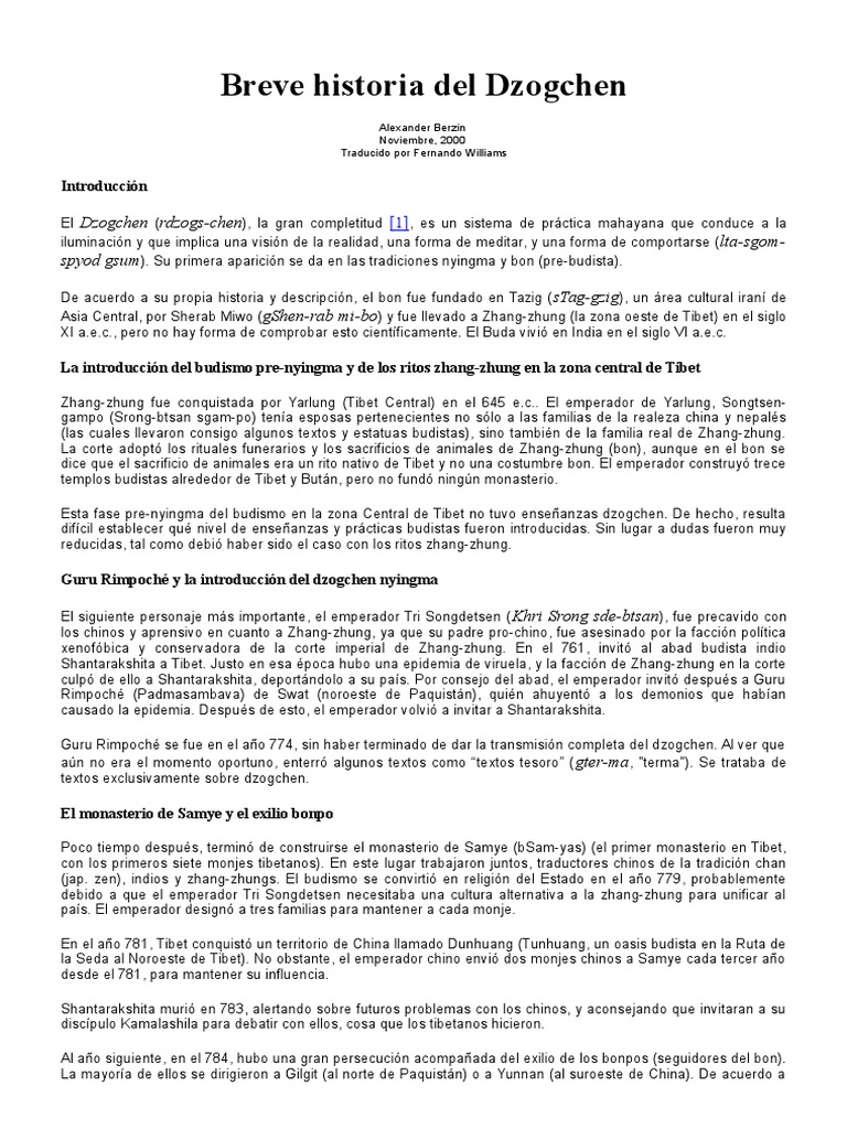Breve Historia Del Dzogchen - Alexander Berzin | PDF | Tantra | Budismo ...