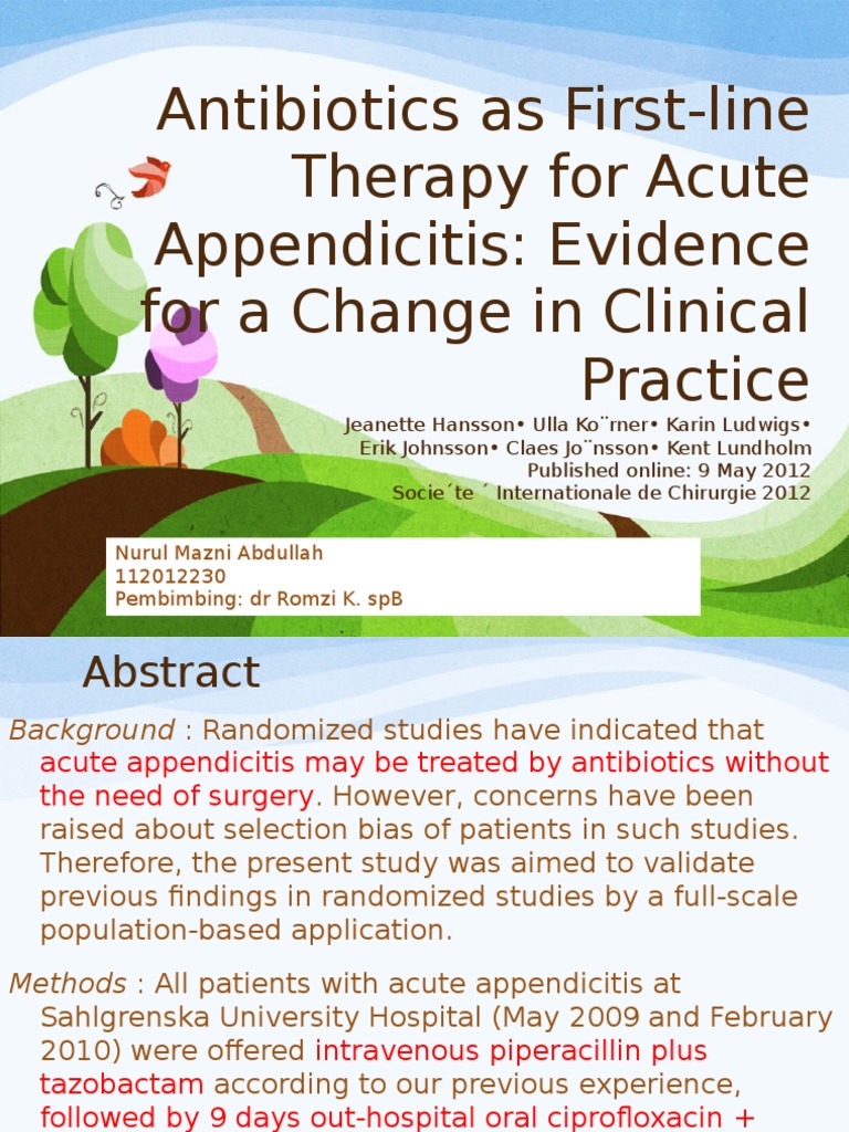 Antibiotics As First-Line Therapy For Acute Appendicitis: Evidence For ...