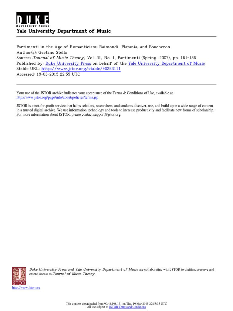 Stella Gaetano Partimento in Age of Romanticism | PDF | Chord (Music ...