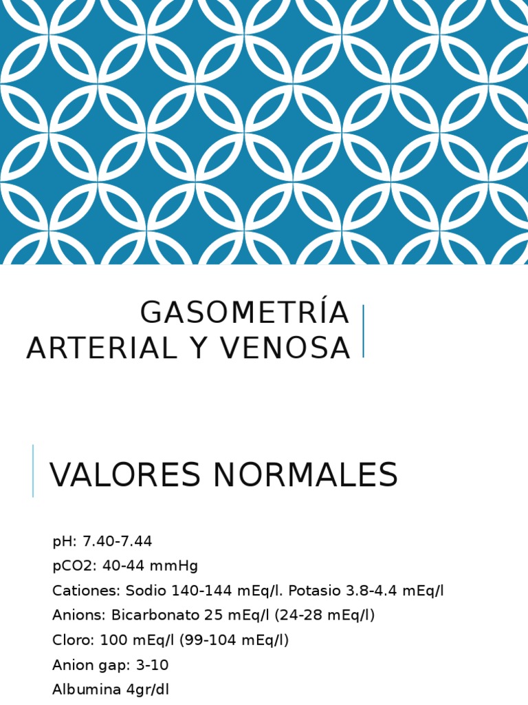 Gasometria Arterial y Venosa | PDF | Septicemia | Vena