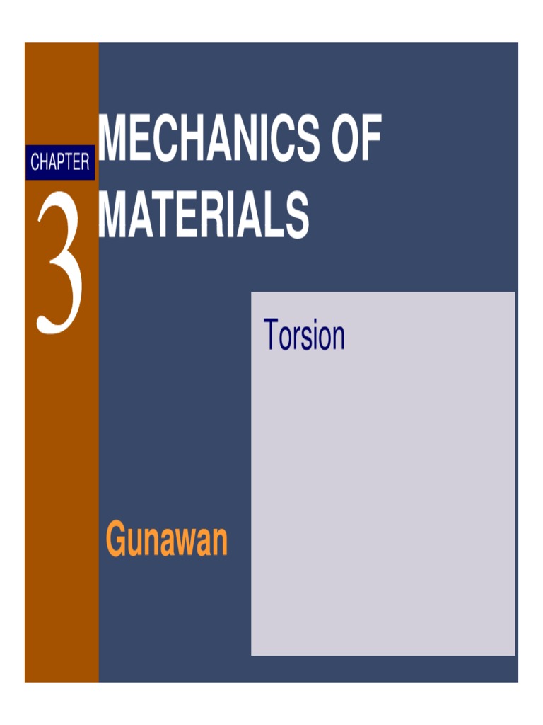 Mechanics of Mechanics of Materials Materials: Torsion | PDF | Stress ...
