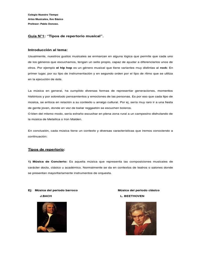 Tipos de Repertorio Musical | PDF | Musica Popular | Música folk