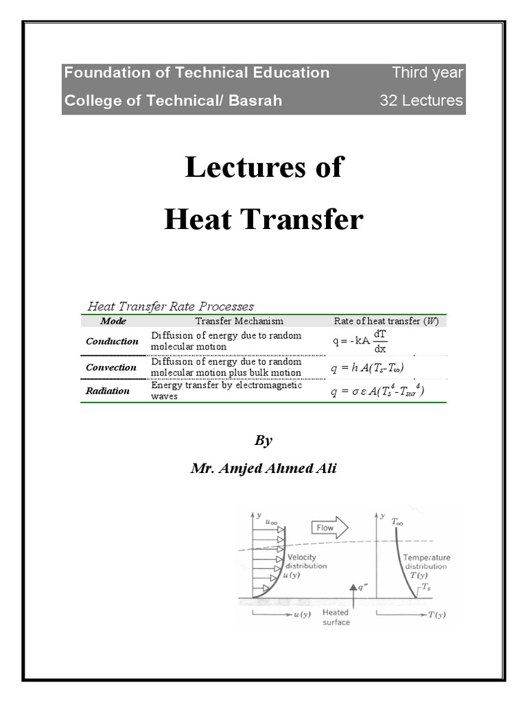 Heat Transfer Lecture Notes | PDF | Heat Transfer | Thermal Conduction