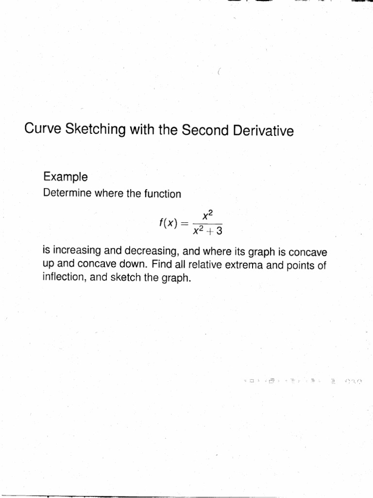 Curve Sketching With Second Derivative: Example | PDF | Maxima And ...