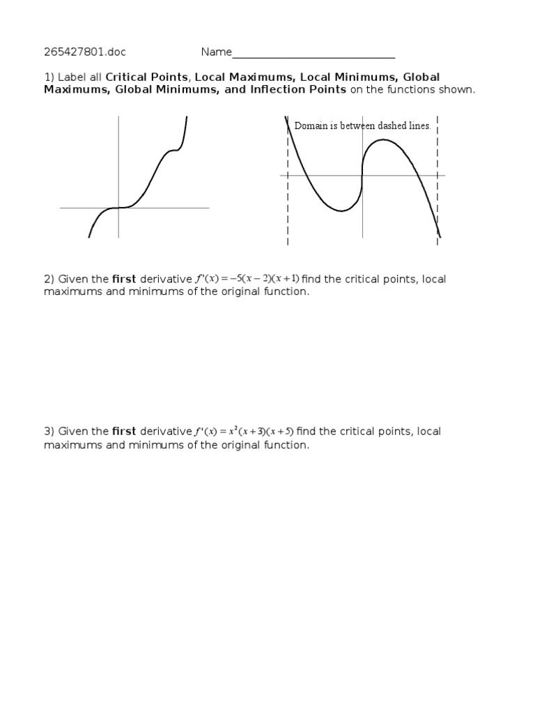 Grade 12 Curve Sketching Practice | PDF