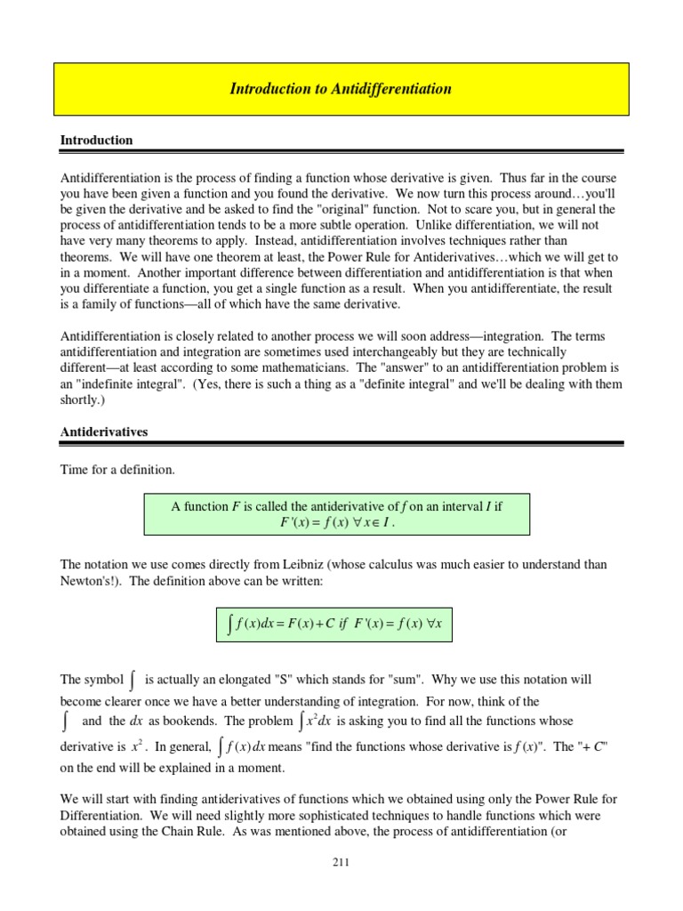 07 Anti Differentiation Section | PDF | Integral | Trigonometric Functions