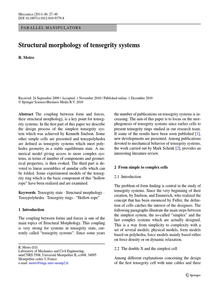 Structural Morphology of Tensegrity Systems | PDF | Tetrahedron | Polytopes