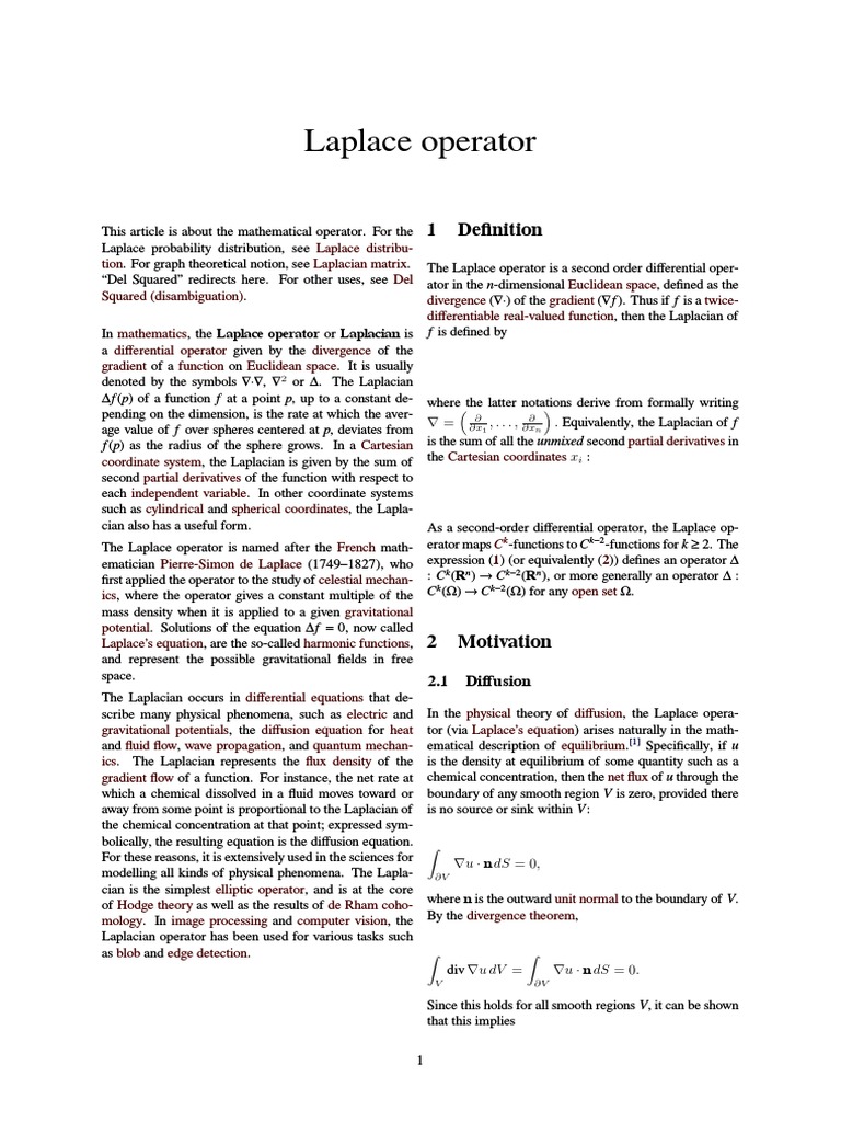 Laplace Operator | PDF | Differential Geometry | Functional Analysis