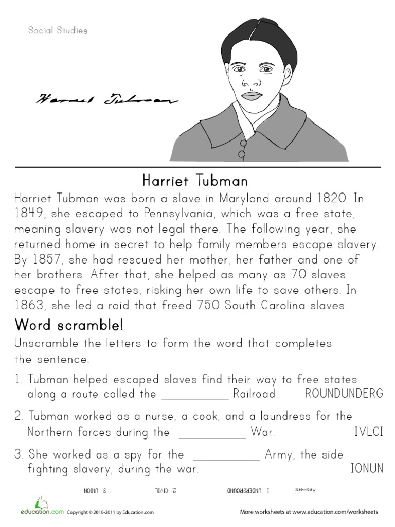 Historical Heroes Harriet Tubman | PDF | Harriet Tubman | Fugitive ...