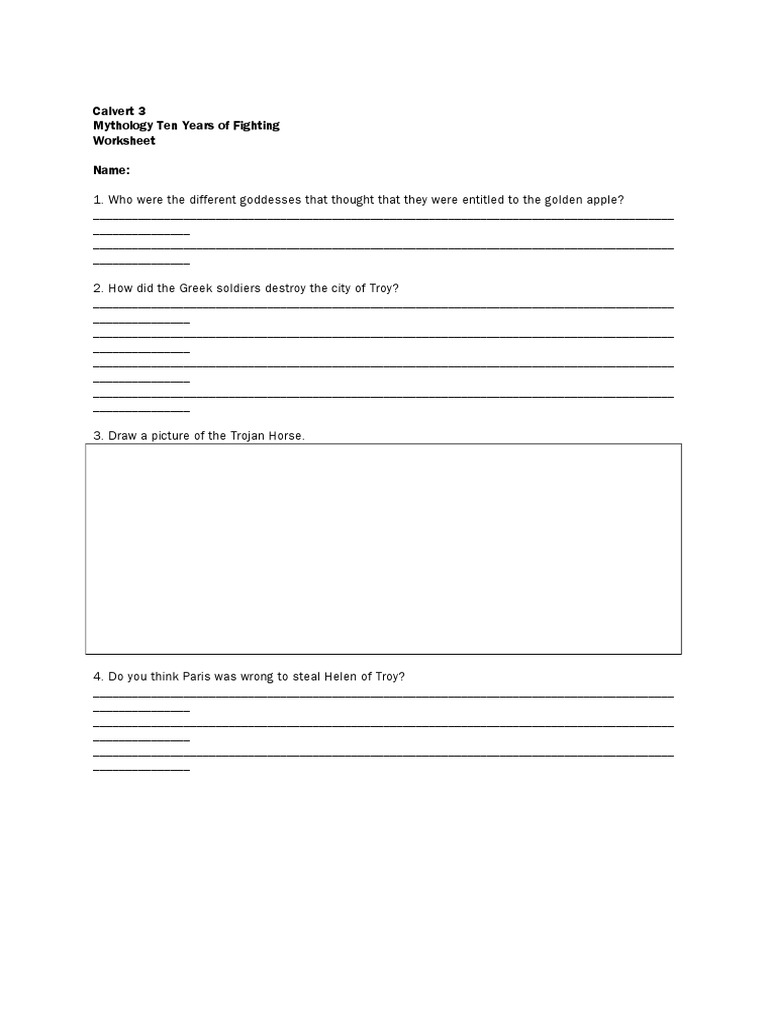 Ten Years of Fighting Worksheet | PDF