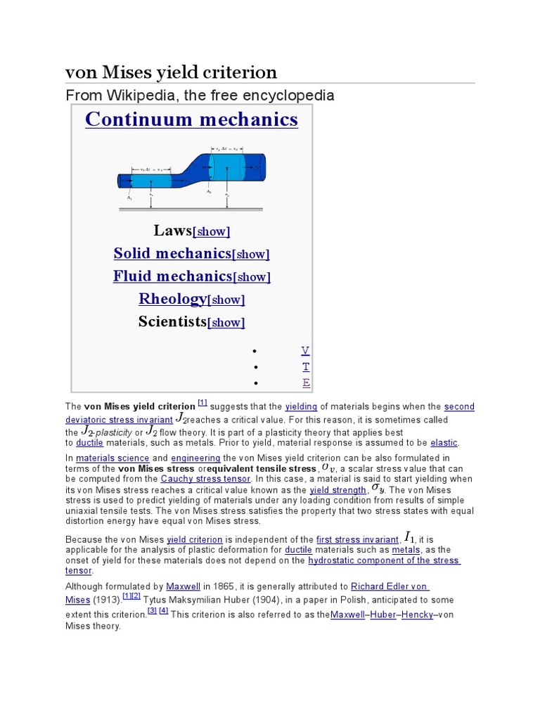 von Mises yield criterion.doc | Yield (Engineering) | Building Engineering