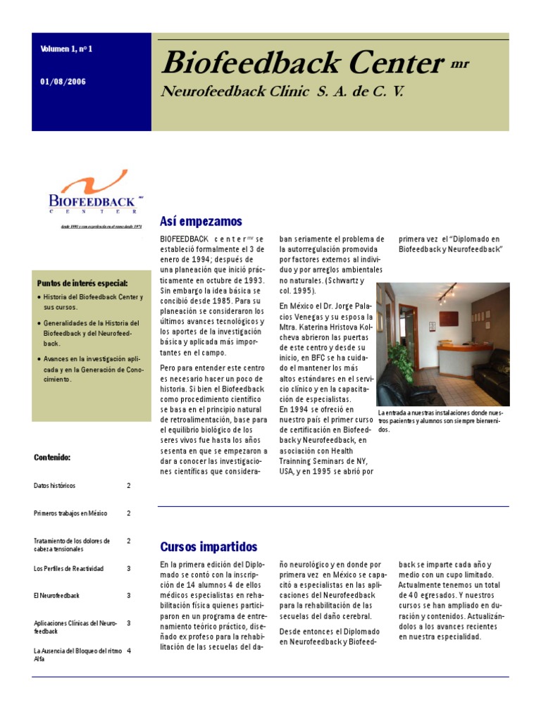 Historia Del Biofeedback | PDF | Migraña | México