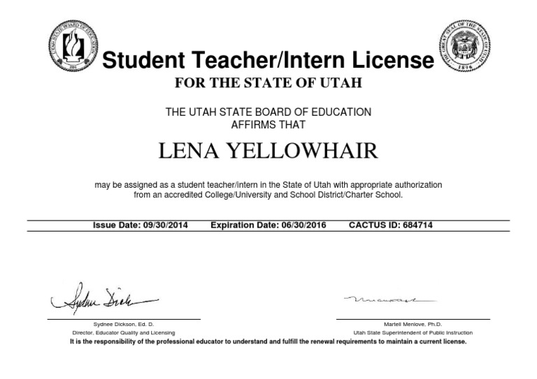 Student Teacher License | PDF | Career & Growth | Self-Improvement
