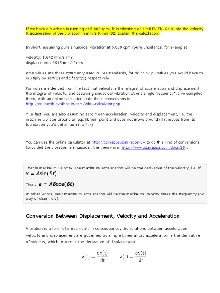 Vibration Conversion | PDF | Amplitude | Phase (Waves)