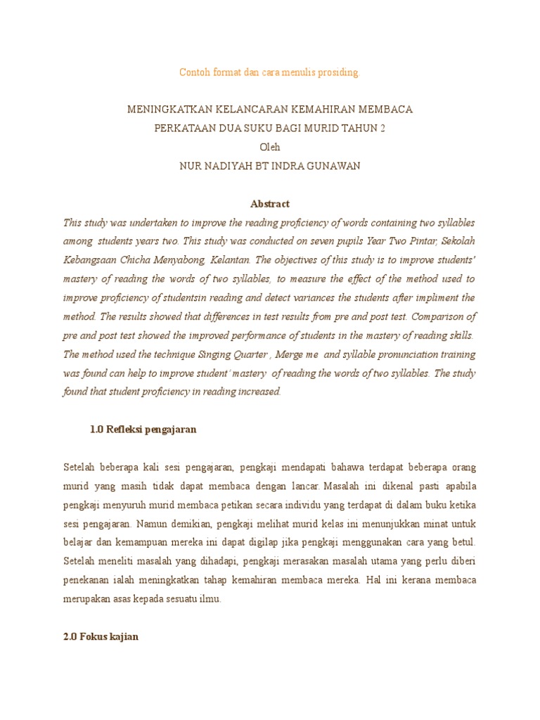 Contoh Format Dan Cara Menulis Prosiding | PDF