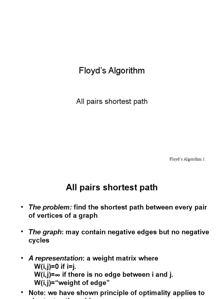 Floyd Algorithm | PDF | Graph Theory | Mathematical Relations