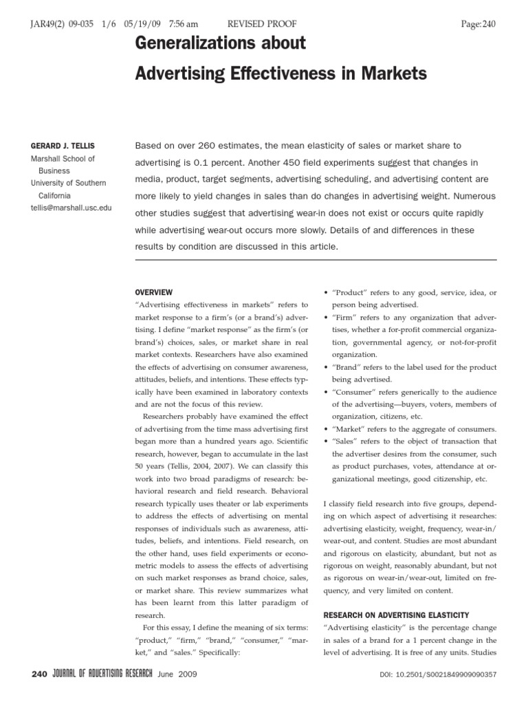 Ad General | PDF | Advertising | Elasticity (Economics)