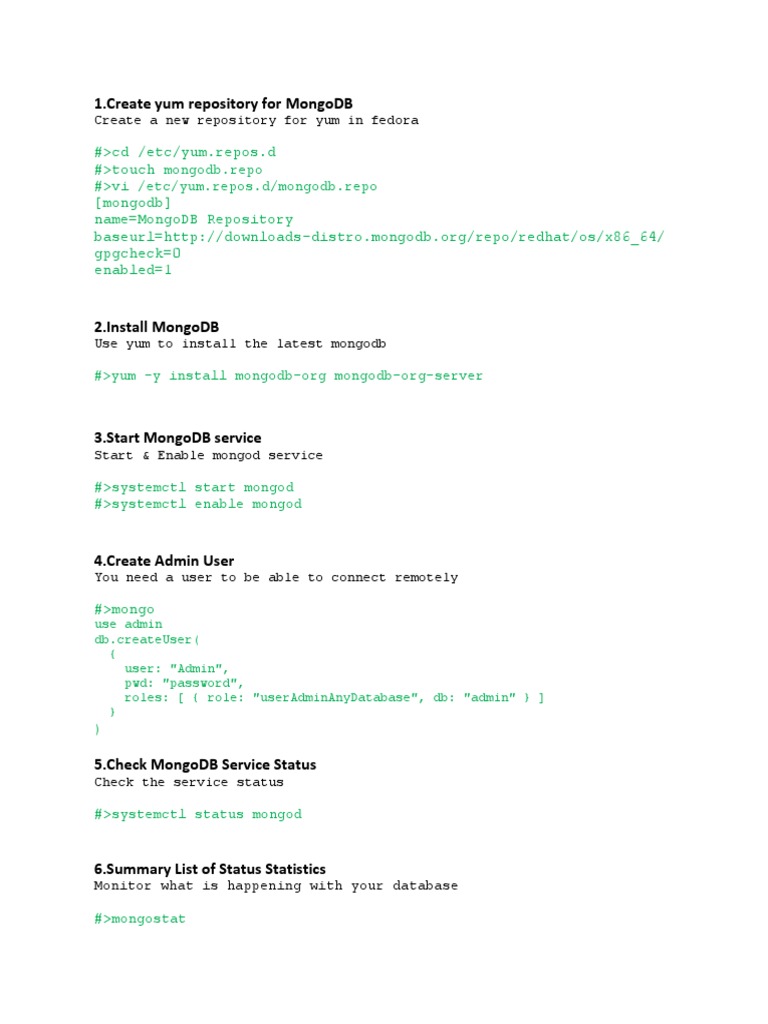 Installing MongoDB On Fedora 21 | PDF | Mongo Db | Information Technology Management