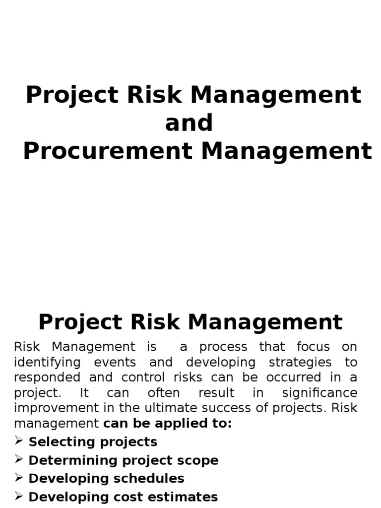 5-Project Risk & Procurement Management | PDF | Risk Management ...