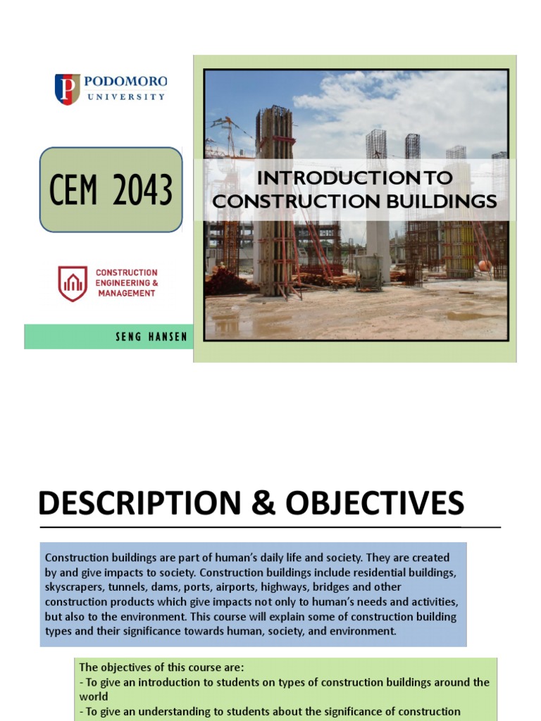 Introduction To Construction Buildings | PDF | Drainage | Dam