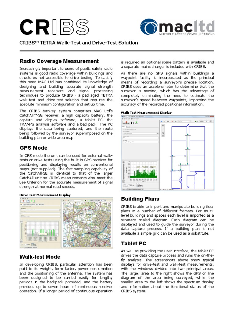 MAC LTD - CRIBS (TM) TETRA Walk-Test and Drive-Test Solution | PDF ...