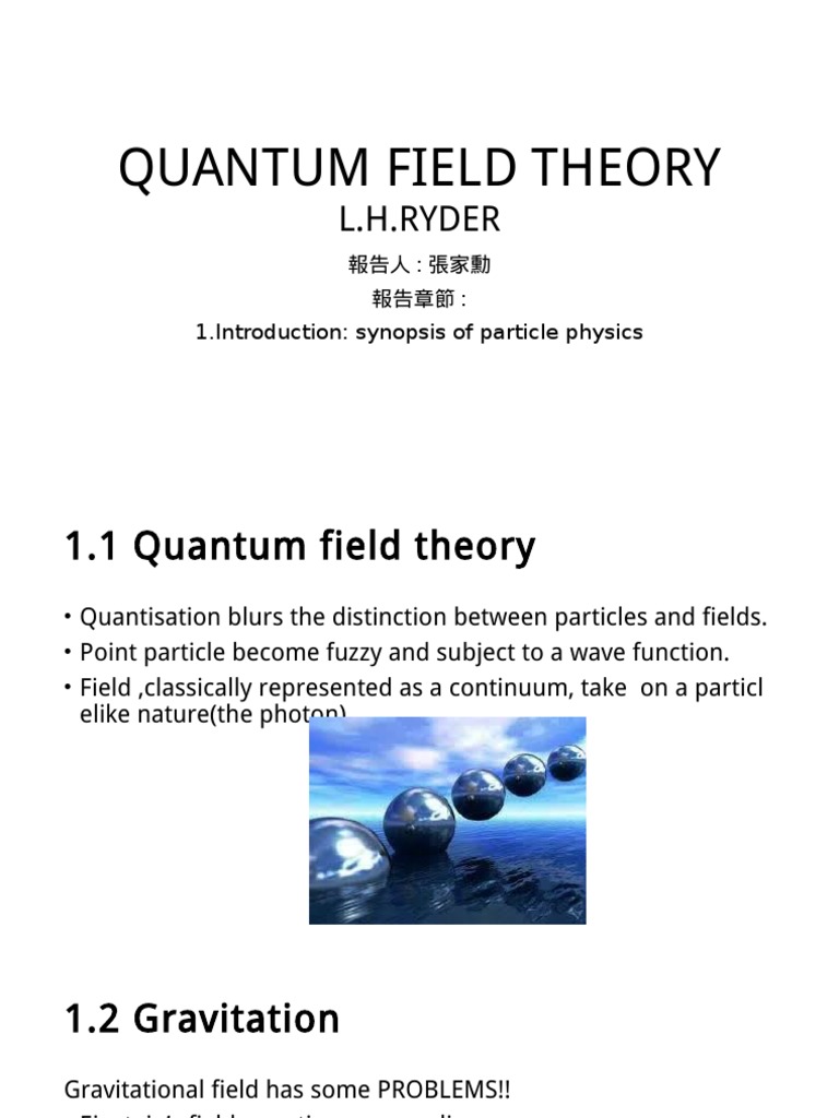 Quantum Field Theory Ryder | PDF | Field (Physics) | Quantum Field Theory