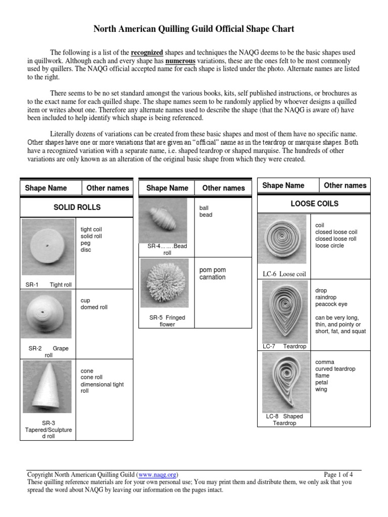 Quill Shapes Chart | PDF