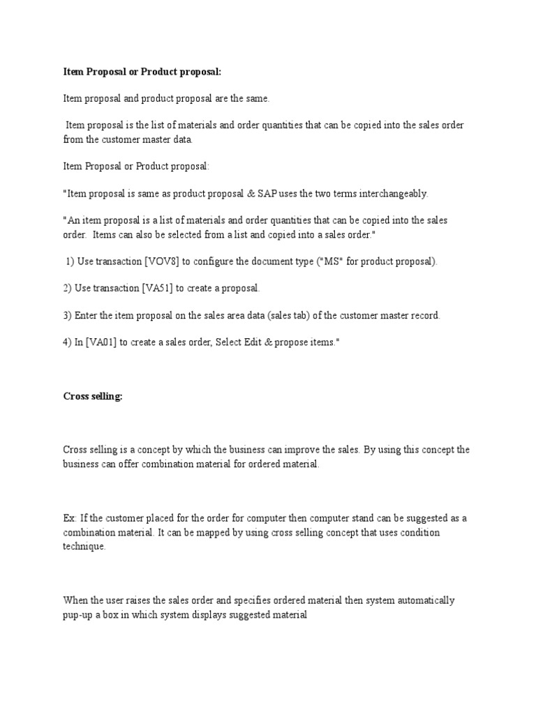 SAP SD Item Proposal Overview | PDF | Sales | Subroutine