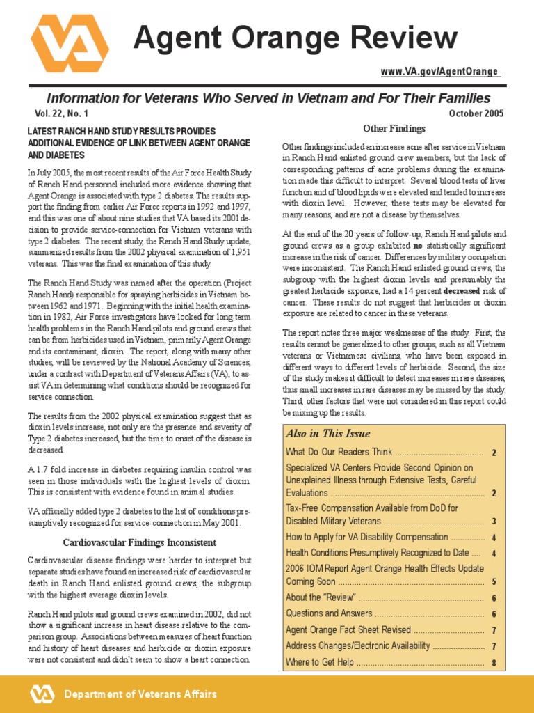Agent Orange Review | PDF | Agent Orange | Veterans Health Administration