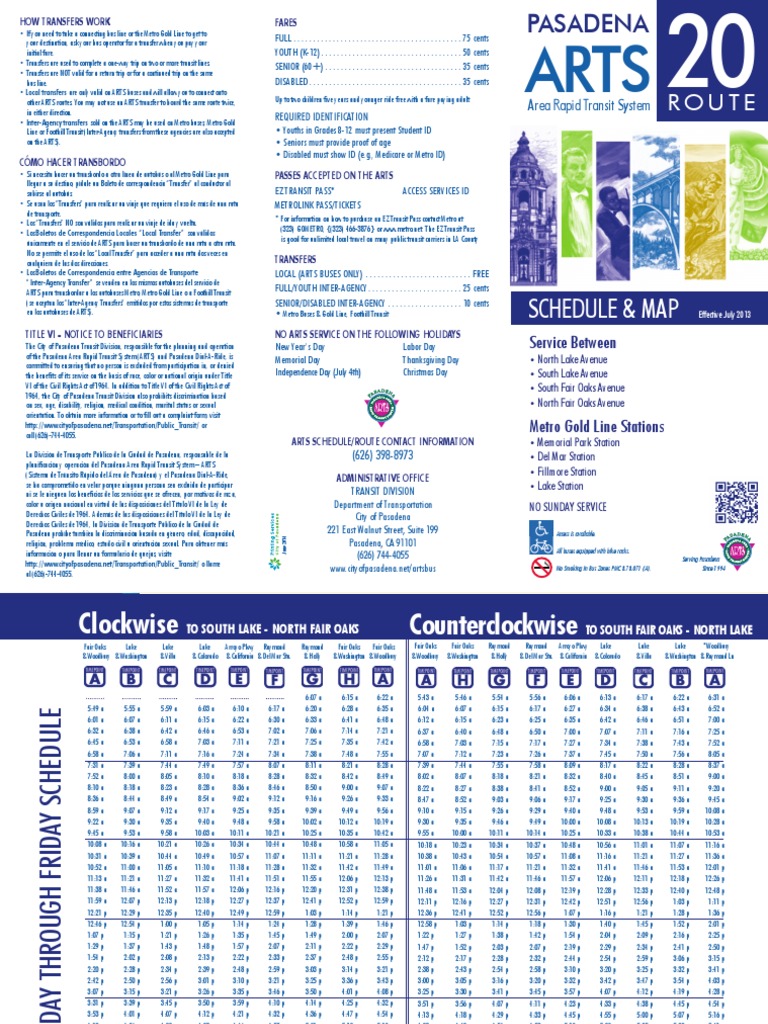 Route 20 Map WEB | PDF | Public Transport | Service Industries