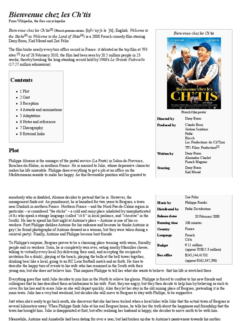 Bienvenue chez les Ch'tis Overview | PDF | Leisure