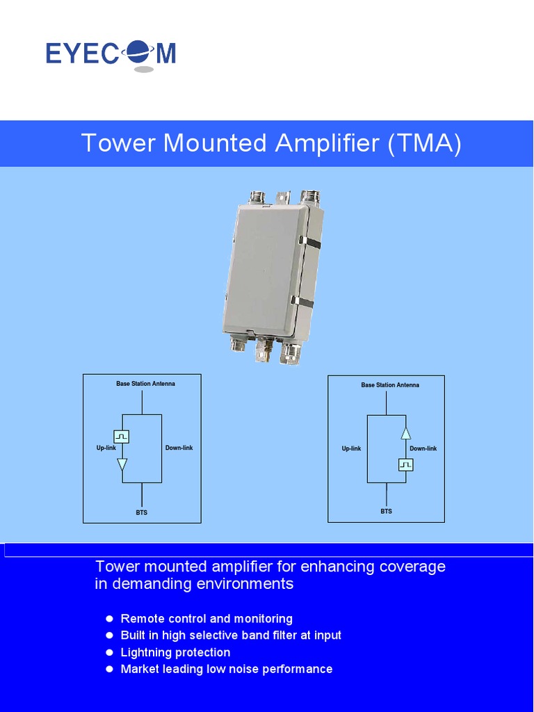 Tower Mounted Amplifier For Enhancing Coverage in Demanding ...