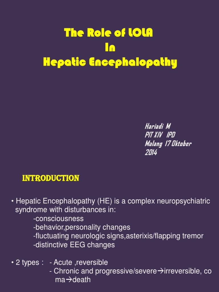 The Role of LOLA in HE | Medicine | Clinical Medicine | Free 30-day ...