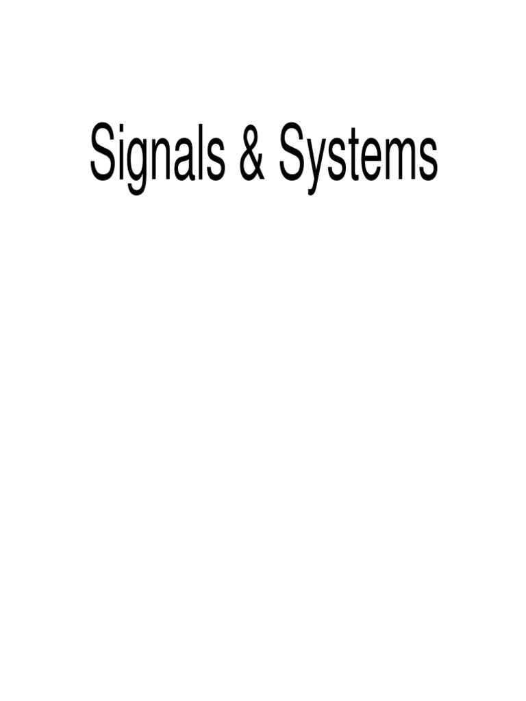 Signals Systems | PDF | Sampling (Signal Processing) | Laplace Transform