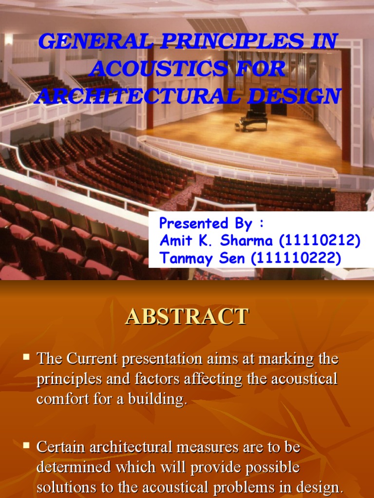 General Principles in Acoustics For Architectural Design | PDF ...