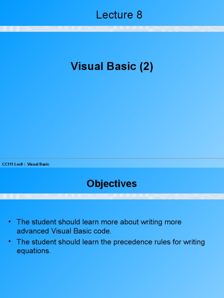 Visual Basic | PDF | Variable (Computer Science) | Data Type