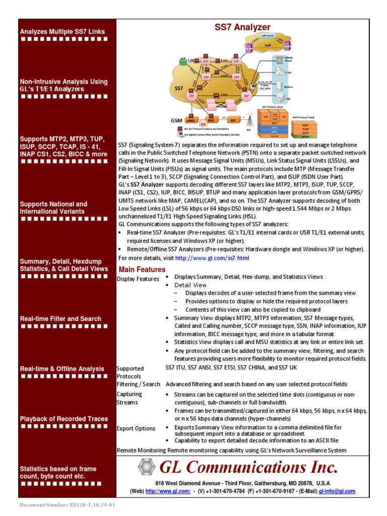 Ss7 Analysis Brochure | PDF | Networking Standards | Telecommunications