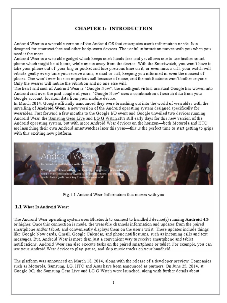 Chapter 1: Introduction: What Is Android Wear | PDF | Smartwatch | Android (Operating System)