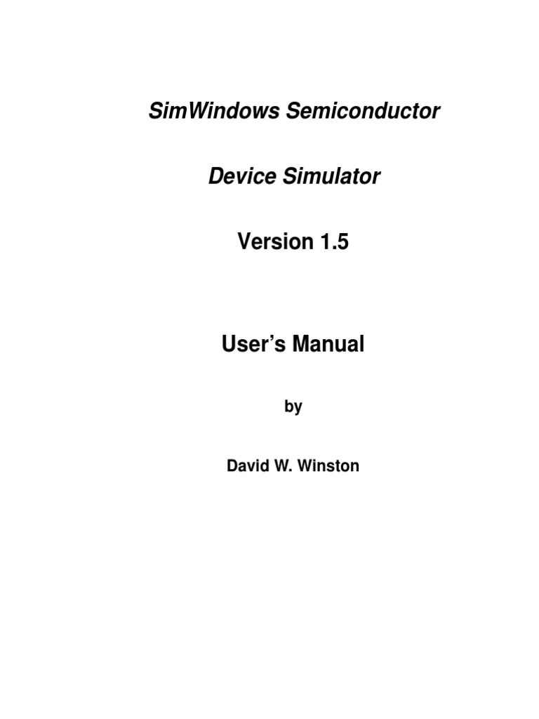 Manual SimuWindows | PDF | Doping (Semiconductor) | Trigonometric Functions