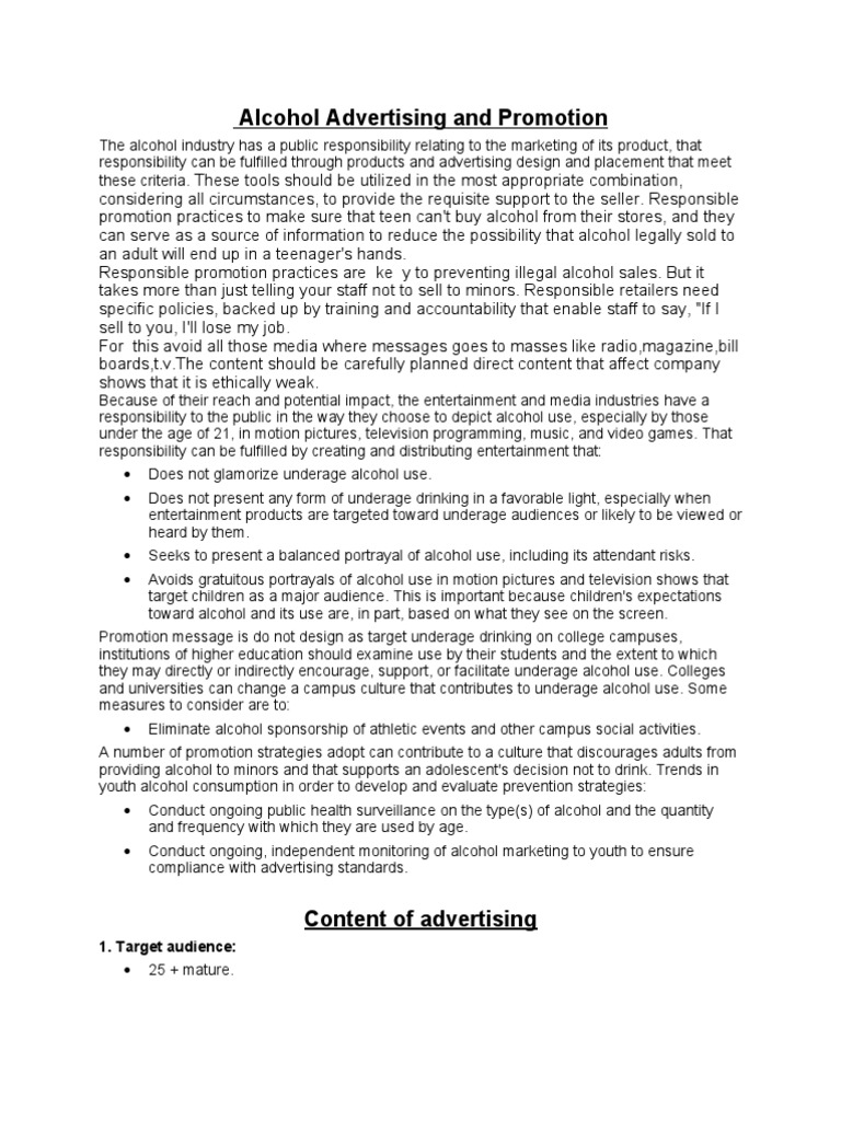 Alcohol Advertising and Promotion | PDF | Youth | Advertising
